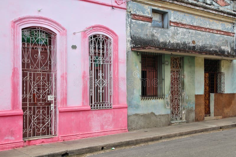 Pink Architecture in Camaguey, Cuba Stock Photo - Image of building ...