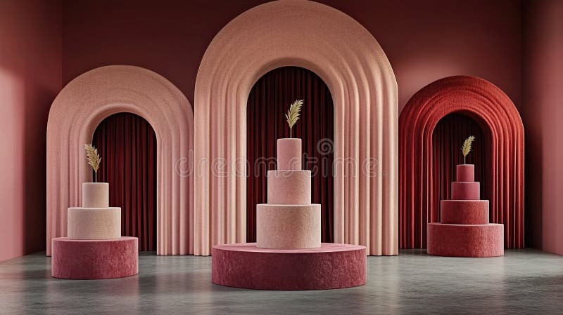 Pink Archway Studio Cake Display, Product Photoshoot Stock Image ...