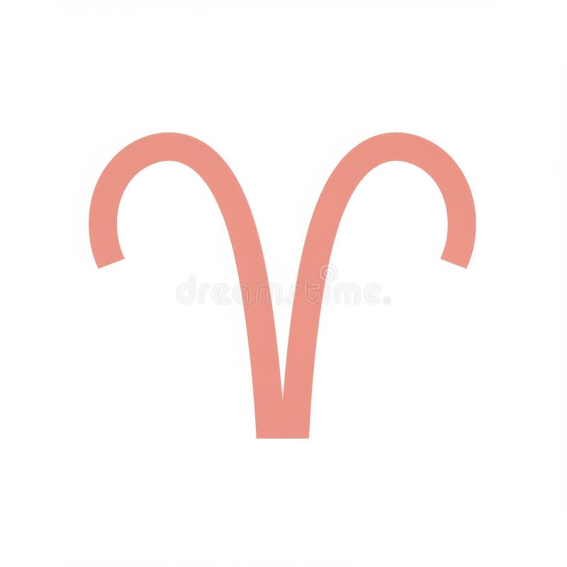 Pink Aries Zodiac Symbol on White Background Stock Illustration ...