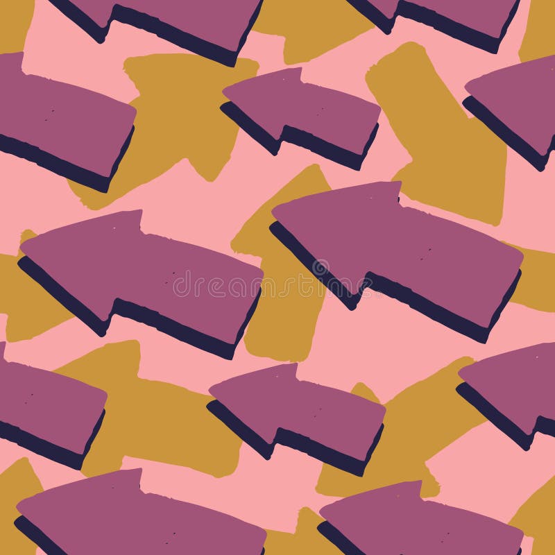 Pink Arrow Seamless Pattern. Cute Arrows Pattern Backdrop Stock ...