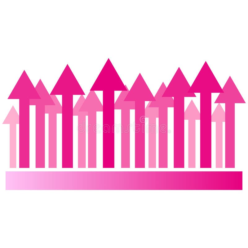 Pink Arrows Illustration. Upward Trend Graphic. Gradient Vector Design ...