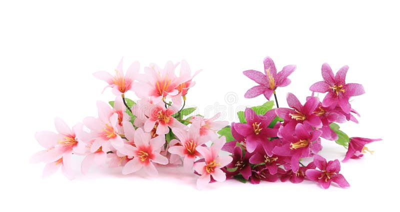 Pink artificial flowers. stock image. Image of beautiful - 40024111