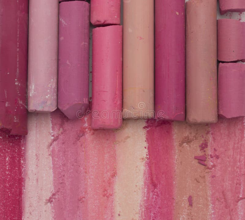 Pink artistic crayons stock image. Image of macro, draw - 78938437