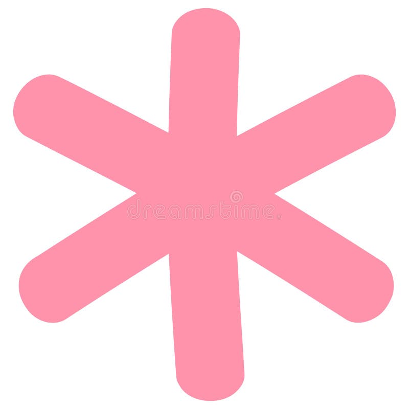 Pink Asterisk Sign Mark Footnote Symbol Zeichnen Vector Vektor ...