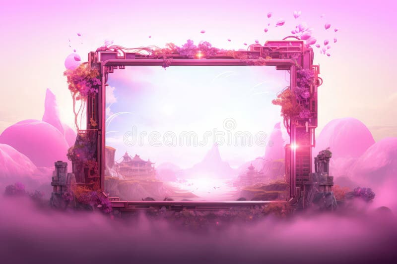 Pink Avatar Flower Frame Empty Game. Generate Ai Stock Photo - Image of ...
