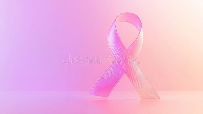 Pink Awareness Ribbon on Gradient Background Stock Illustration ...