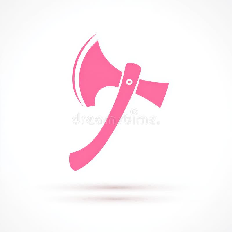 Pink Axe Icon Simple Flat Design Vector Illustration Stock Illustration ...