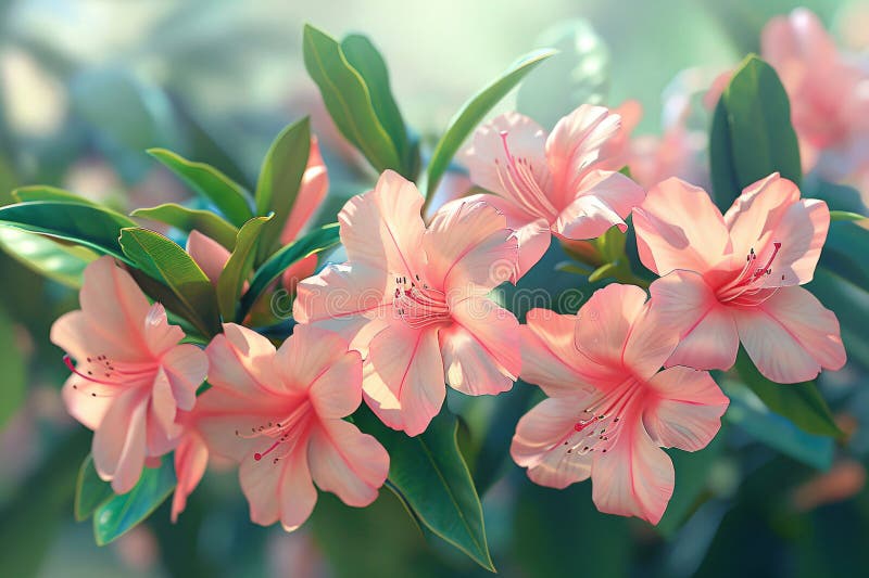 Pink Azalea Flowers. Background of Spring Flowers Stock Illustration ...