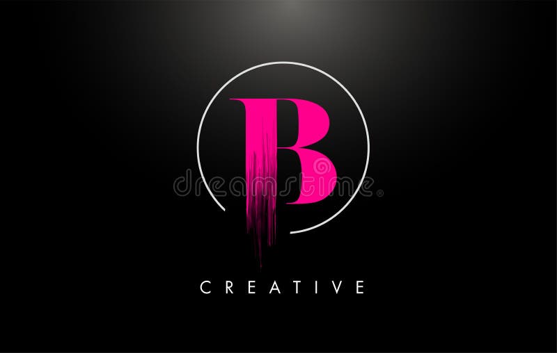 Pink B Brush Stroke Letter Logo Design. Pink Paint Logo Leters Icon ...
