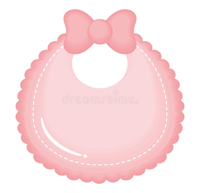 Pink baby bib stock vector. Illustration of girl, knitted - 263630143