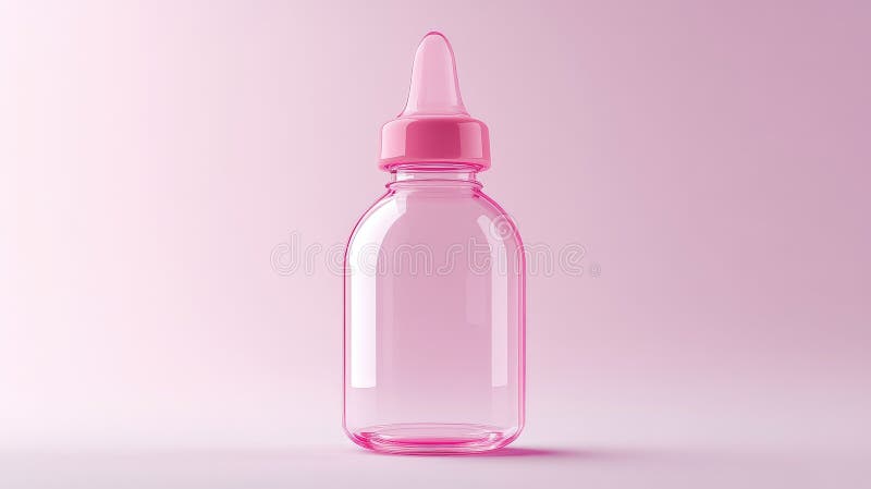 Pink Baby Bottle Isolated on White Background Stock Illustration ...