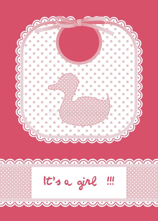 Pink baby card stock vector. Illustration of born, congratulations ...