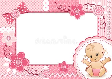 Pink baby frame. stock vector. Illustration of girl, cute - 27473236