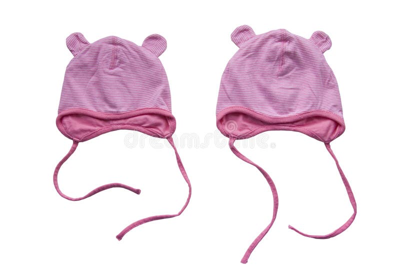 Pink baby hats stock photo. Image of stripes, ears, hats - 15307208