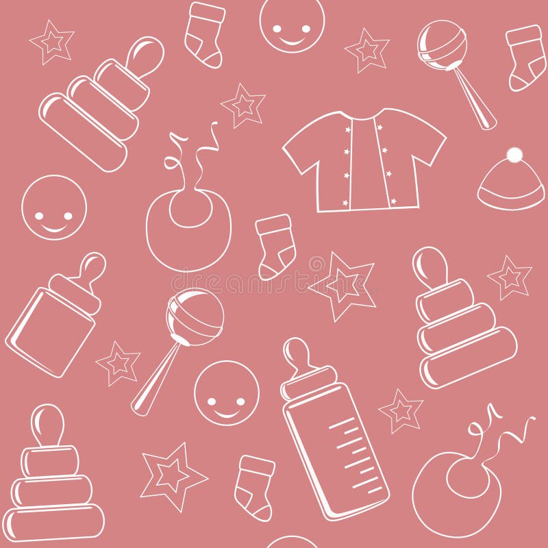 Pink baby frame. stock vector. Illustration of girl, cute - 27473236