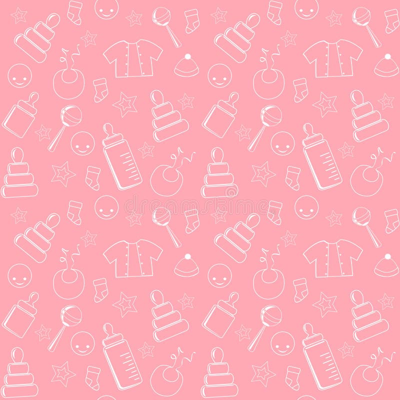 Pink baby frame. stock vector. Illustration of girl, cute - 27473236