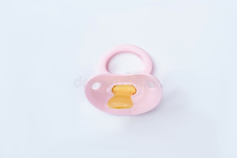Pink Baby Silicone Pacifier. Stock Image - Image of girl, cradle: 130014215