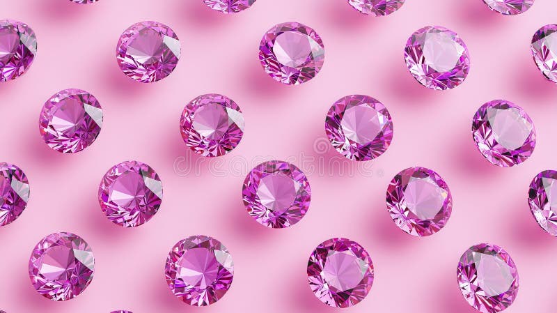 On a Pink Backdrop, Pink Diamonds are Displayed on a Collection of Pink ...