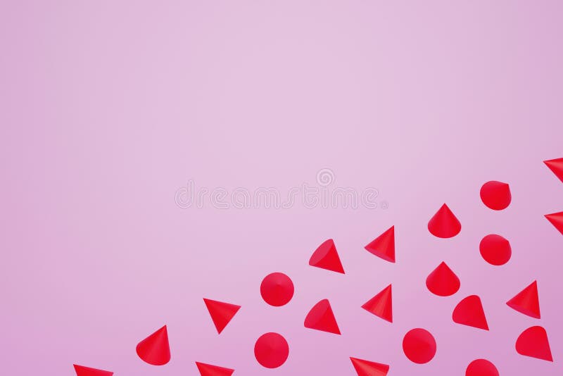 Pink Backdrop and Geometric Shapes Circle, Cone Shape, Pastel Color, 3d ...