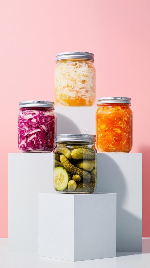 Pink Backdrop, Probiotic-rich Fermented Presentation Stock Illustration ...