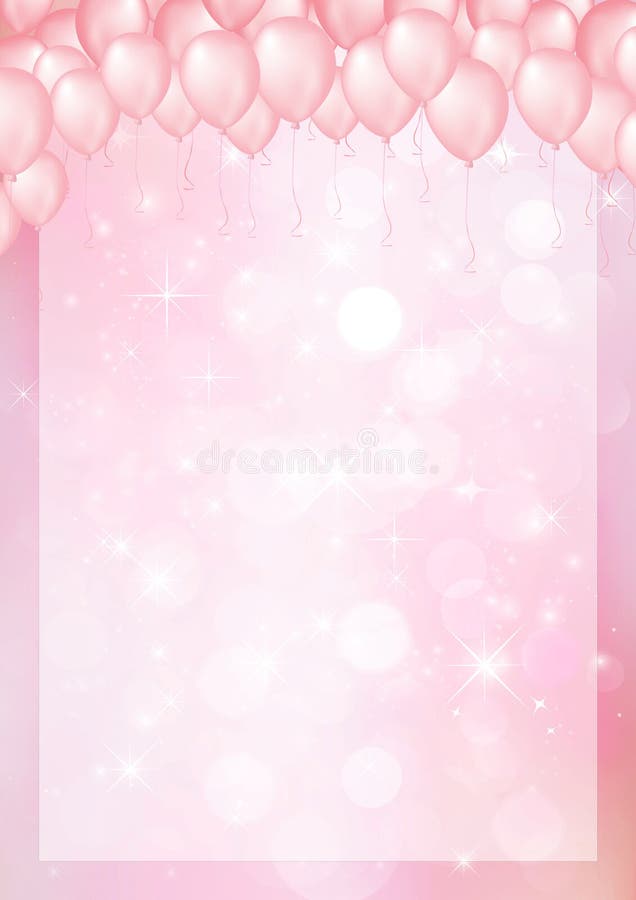 Pink balloon border stock vector. Illustration of vector - 23152476