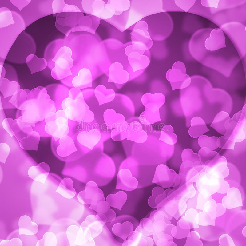 Pink Background Blurred Lights Heart Stock Illustration - Illustration ...