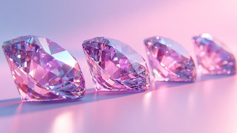 On a Pink Background, a Cluster of Pink Diamonds is Placed with a Pale ...