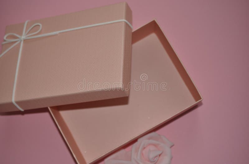 Pink Background with Empty Pink Gift Box Stock Image - Image of pattern ...