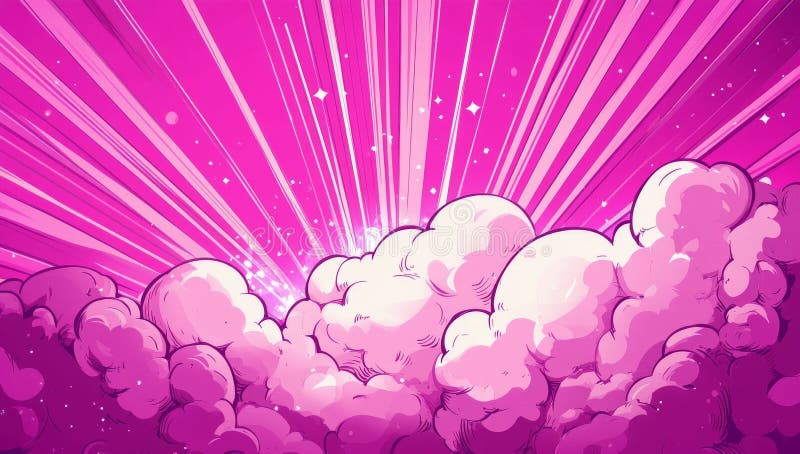 Pink Background with an Explosion Star Abstract Line Art Illustration ...