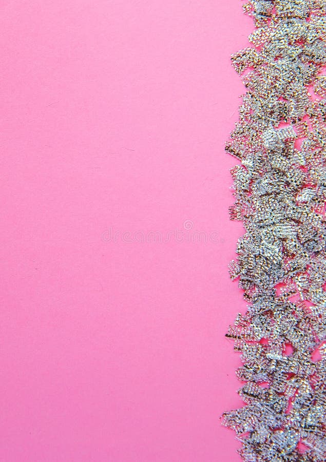 Pink Background with Glitter Create One Side Frame. Stock Image - Image ...
