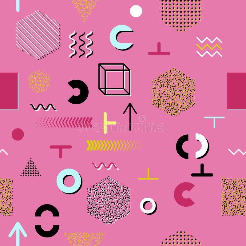 Pink Background with Graphic Elements Stock Illustration - Illustration ...