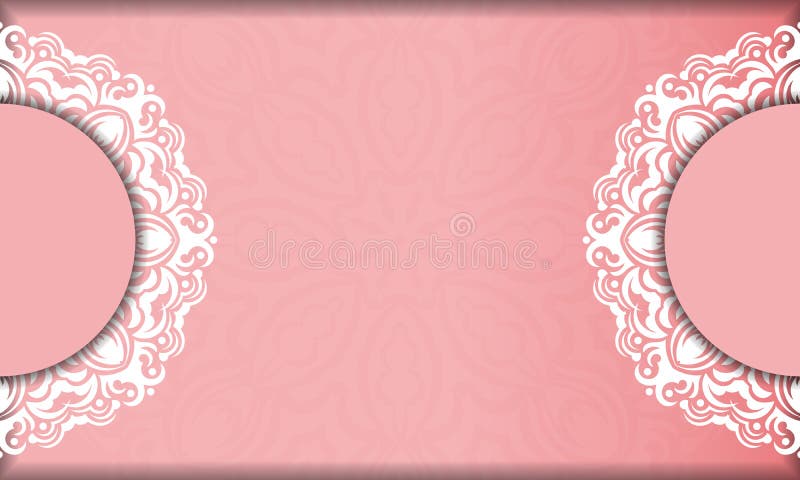 Pink Background with Greek White Pattern and Space for Your Logo or ...