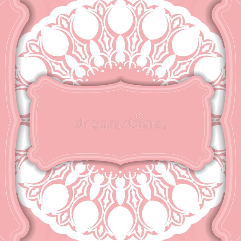 Pink Background with Greek White Pattern and Space for Your Logo Stock ...
