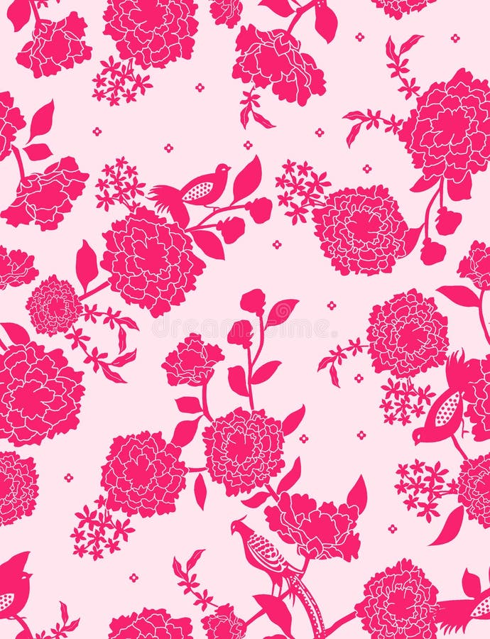 Pink Background Hand Made Flower Pattern Design Flora Print Stock ...