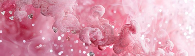Pink Background With Hearts Glitter And Copy Space Its A Girl