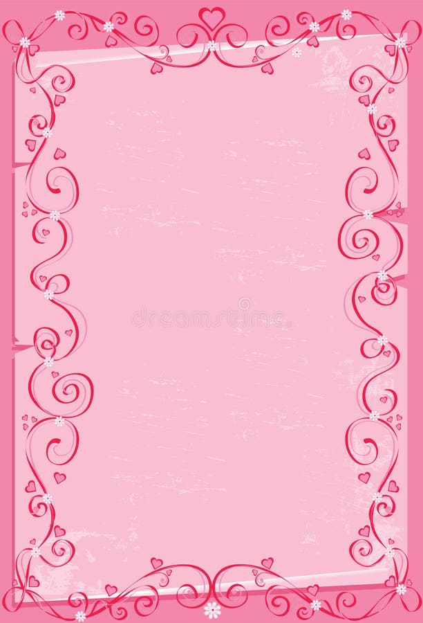 Pink Background with Hearts. Stock Vector - Illustration of blue, pink ...