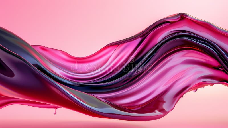 A Pink Background Holds a Wave of Liquid that is a Blend of Pink, Black ...