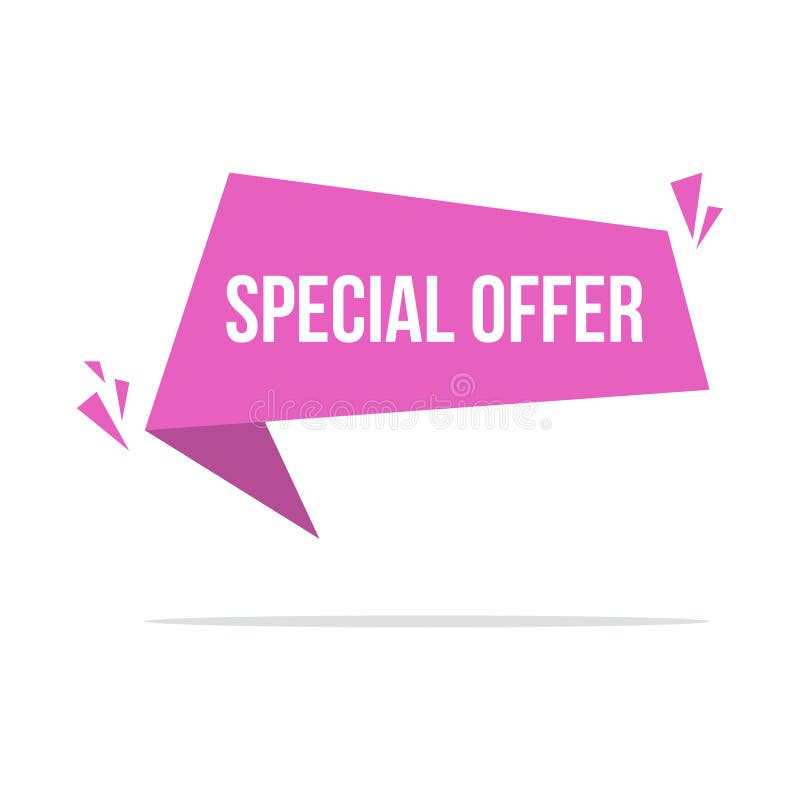 Pink Background Price Label Style Special Offer Stock Vector ...