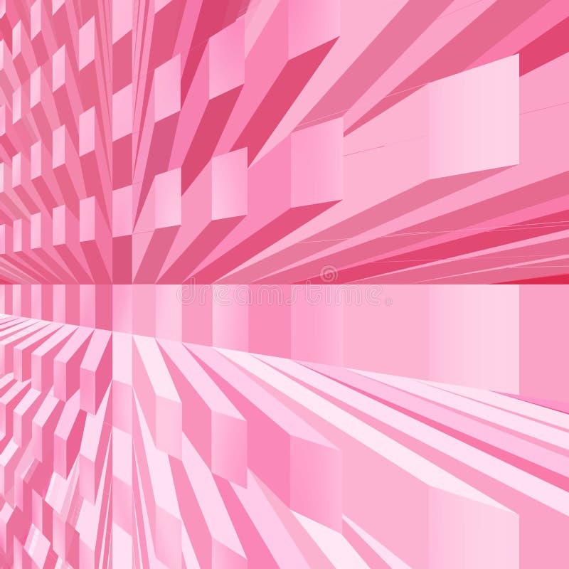 Pink Background. Rectangular Blocks Execution in Perspective. Stock ...