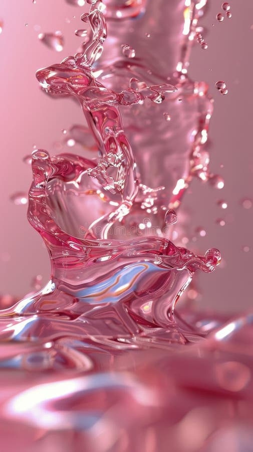 Pink Background with Water Splashing Stock Image - Image of design ...