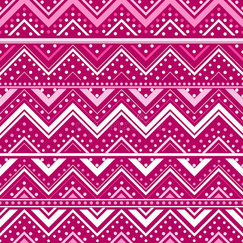 Pink Background with Zig Zag Lines and Dots Stock Vector - Illustration ...