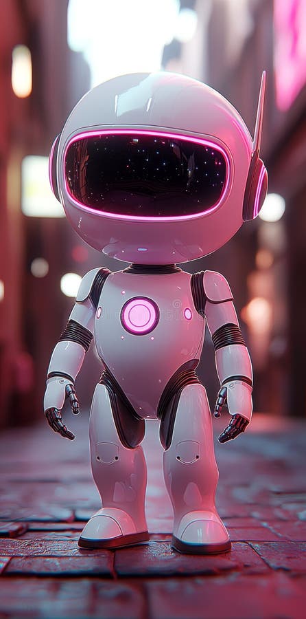 A Pink-backgrounded Robot Assistant. As a Virtual AI Chatbot, it is a ...