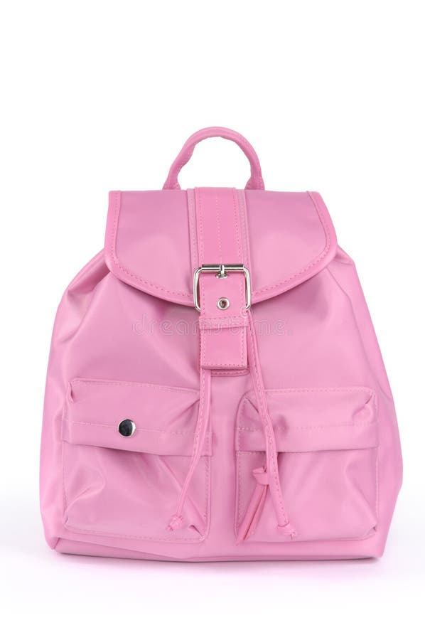 Pink Backpack stock image. Image of cutout, girly, pink - 8892897