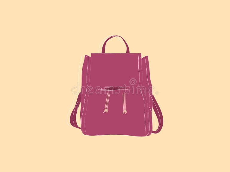 Pink Backpack, Illustration, Vector Stock Vector - Illustration of ...