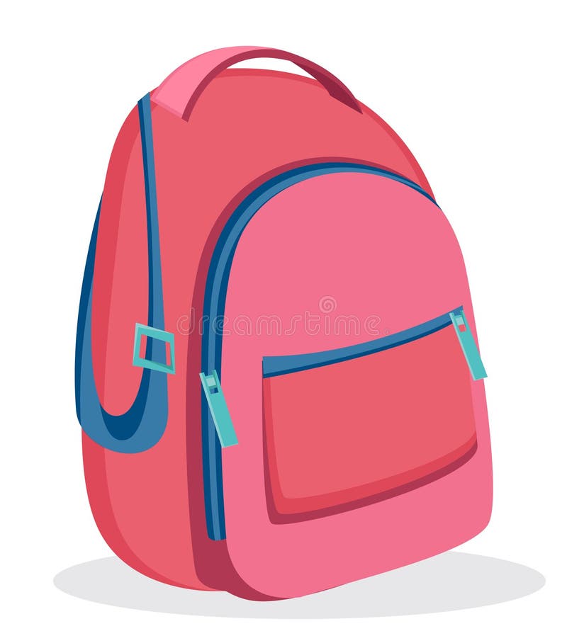 Pink Backpack for School. Modern Rucksack Stock Vector - Illustration ...