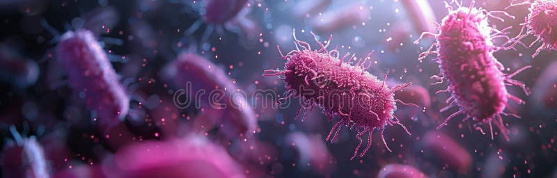 Close-Up View of Pink Bacteria Under a Microscope Stock Image - Image ...