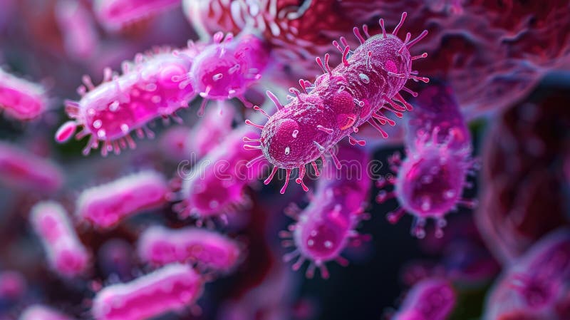 "Pink Bacterial Microcosm: Up Close and Personal Stock Illustration ...