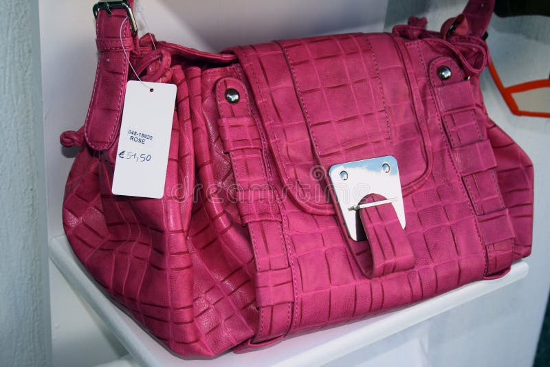 Pink bag stock photo. Image of travel, rack, retail, leather - 10597046