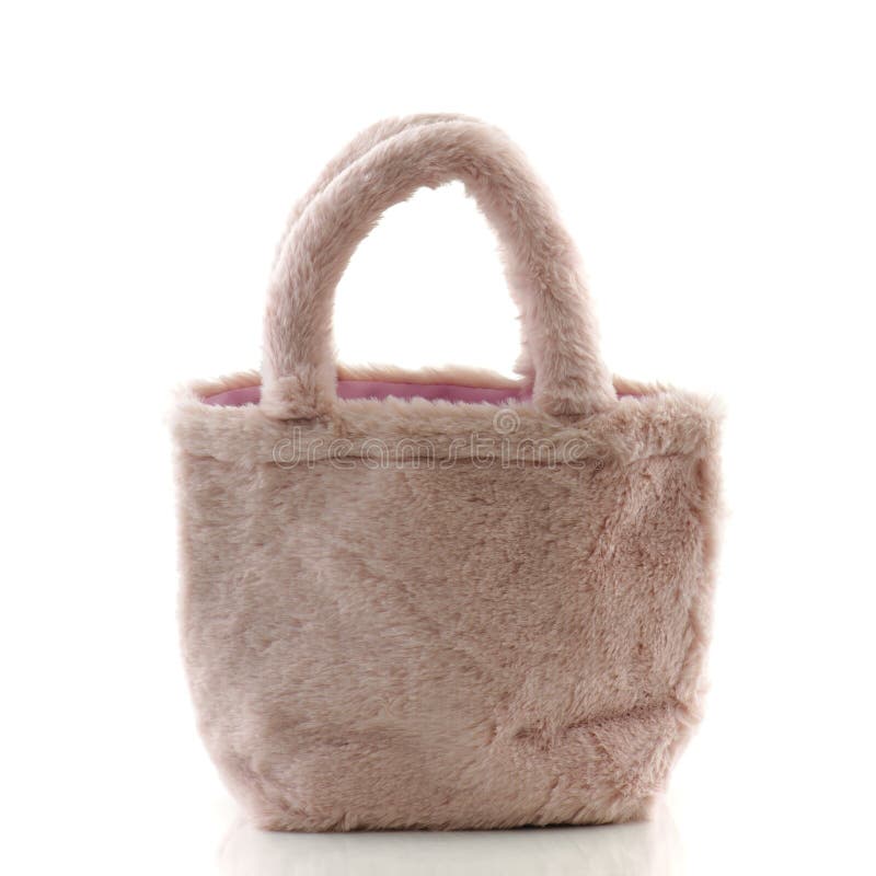 Pink Bag Fluffy Isolated White Background Stock Photo - Image of modern ...