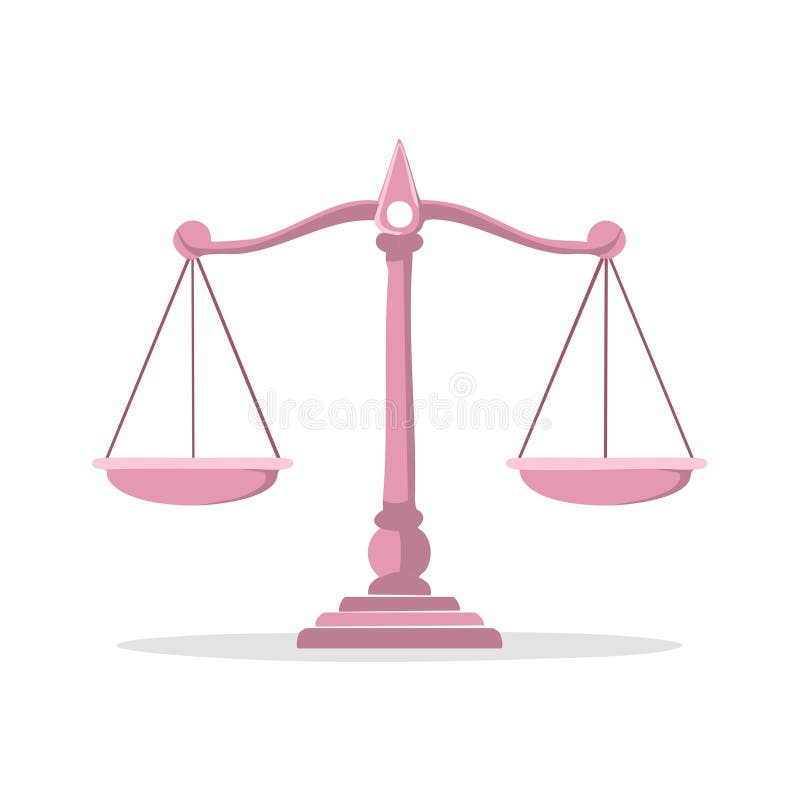 Pink Balance Scales of Justice Illustration Symbolizing Equality and ...